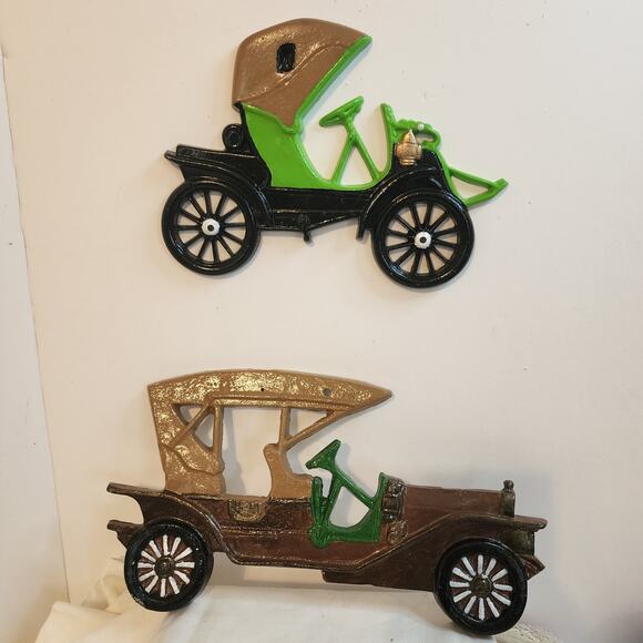 unbranded | Accents | Vintage Metal Wall Hanging Cars Set Cast ...